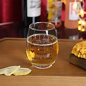 Best Sisters Gifts A Sister Is Gods Way We Never Walk Alone Wine Glass, Valentine’s Day, Birthday, Christmas Gifts Stemless Clear Wine Glass for Women, Friends, Sister, Her, Mom, Wife, Boss