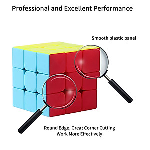 ROXENDA 3x3 Speed Cube, 3x3x3 QYTOYS Warrior S Speed Cube Stickerless Frosted Puzzle Magic Cube (Stickerless)