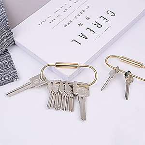 ARFUKA Keychain Brass Screw Lock Keychain Ellipse Shape Key Holder Unisex Key Organizer Keyring Birthday Christmas Wedding Valentine's Day Gift for Men and Women