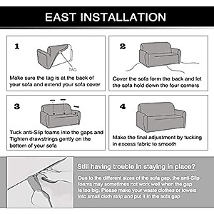 HOOBUY Printed Sofa Cover Stretch Couch Covers Sofa Slipcovers for 4 Cushion Couch with Two Free Pillow Case 07#(4 Seater/Large 3 Seater)