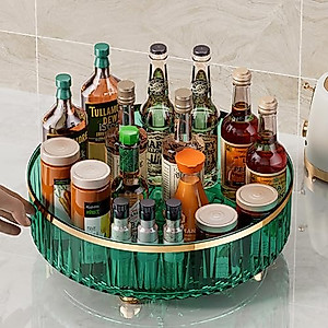 Camidy Lazy Susan Cabinet Organizer 10. 6 Clear Plastic Rotating Spice Rack Lazy Susan Turntable Spin Organizer for Kitchen Cabinet Pantry
