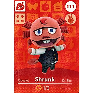 Nintendo Animal Crossing Happy Home Designer Amiibo Card Dr. Shrunk 111/200 USA Version