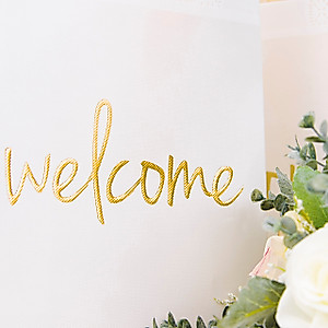 Crisky Reuseable White Gold Welcome Bags for Wedding Birthday Party, 25 Counts Medium Size Eco-Friendly Non-Woven Guest Gift Bags, 11x4x9 Inches