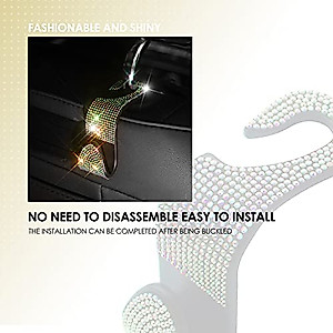 cueclue 2 PCS Car Seat Headrest Hook, Bling Rhinestone Car Storage Headrest Hanger Holder Hooks Organizer, Auto Back Seat Hangers Rear, Headrest Hooks for Purse Groceries Bag Handbag (Multicolour)