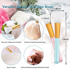 Lip Scrub Brush Silicone Facial Cleansing Brush -2PCS Lip Exfoliator Brush, 2PCS Face Scrubber Facial Cleansing Brush Blackhead Remover, 2PCS Silicone Face Mask Brush Mask Applicator