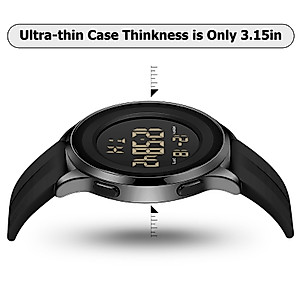 COSSINIGE Mens Digital Waterproof Military Watch for Men Black Dive Tactical Sports Minimalist Ultra-Thin Wrist Watch