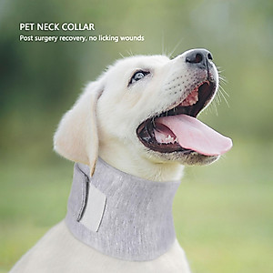 Dog Neck Support Collar, Pet Inflatable Soft Healing Collar, Cone Wound Cat Plush Outer Ring for Dogs and Cats Ideal Prevention (L)