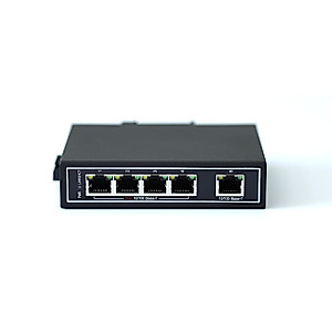WIWAV WDH-5ET-POE 10/100Mbps Unmanaged 5-Port PoE Industrial Ethernet Switches with DIN Rail/Wall-Mount (UL Listed,Fanless,-30℃~75℃)