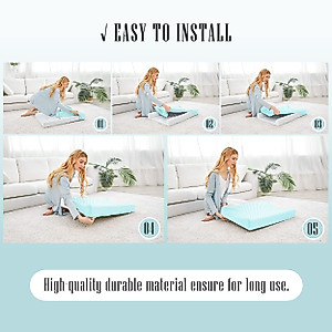 Cute Castle Changing Pad Cover - Ultra Soft Bean Dot Plush Changing Table Covers Breathable Baby Changing Pad Table Sheets for Boy and Girl (2 Pack White and Aquamarine)