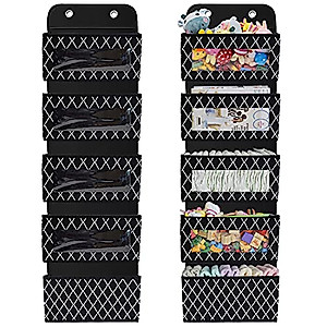 VERONLY Over The Door Hanging Organizer with 5 Large Pockets 1Pack+Toy Chest Box Organizer Bins for Boys Girls 1Pack for Nursery,Playroom,Bedroom Toys