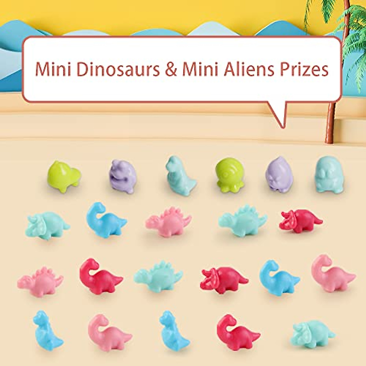 Mini Claw Machine Toys for Kids & Adults with Mini Dinosaur Figures Prizes, Stuff Things that Actually Work, Mini Arcade Game Miniature Novelty Toys for 3+ Year Old Boys & Girls