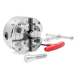 WEN LA4374 3.75-Inch 4-Jaw Self-Centering Lathe Chuck Set with 1-Inch x 8TPI Thread