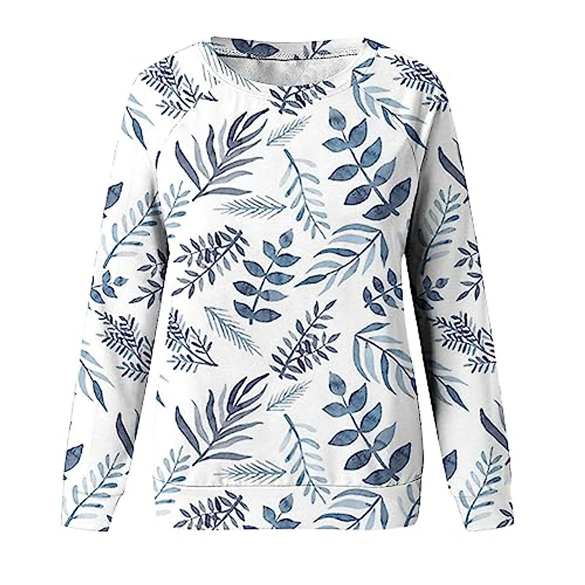 LAWOR Womens T Shirts 2023 Summer Sudadera Gran tamaño Mujer Camisa retales florales Jersey Manga Larga Cuello Redondo Estampado mármol ropa otoño Q3-Sky Blue X-Large