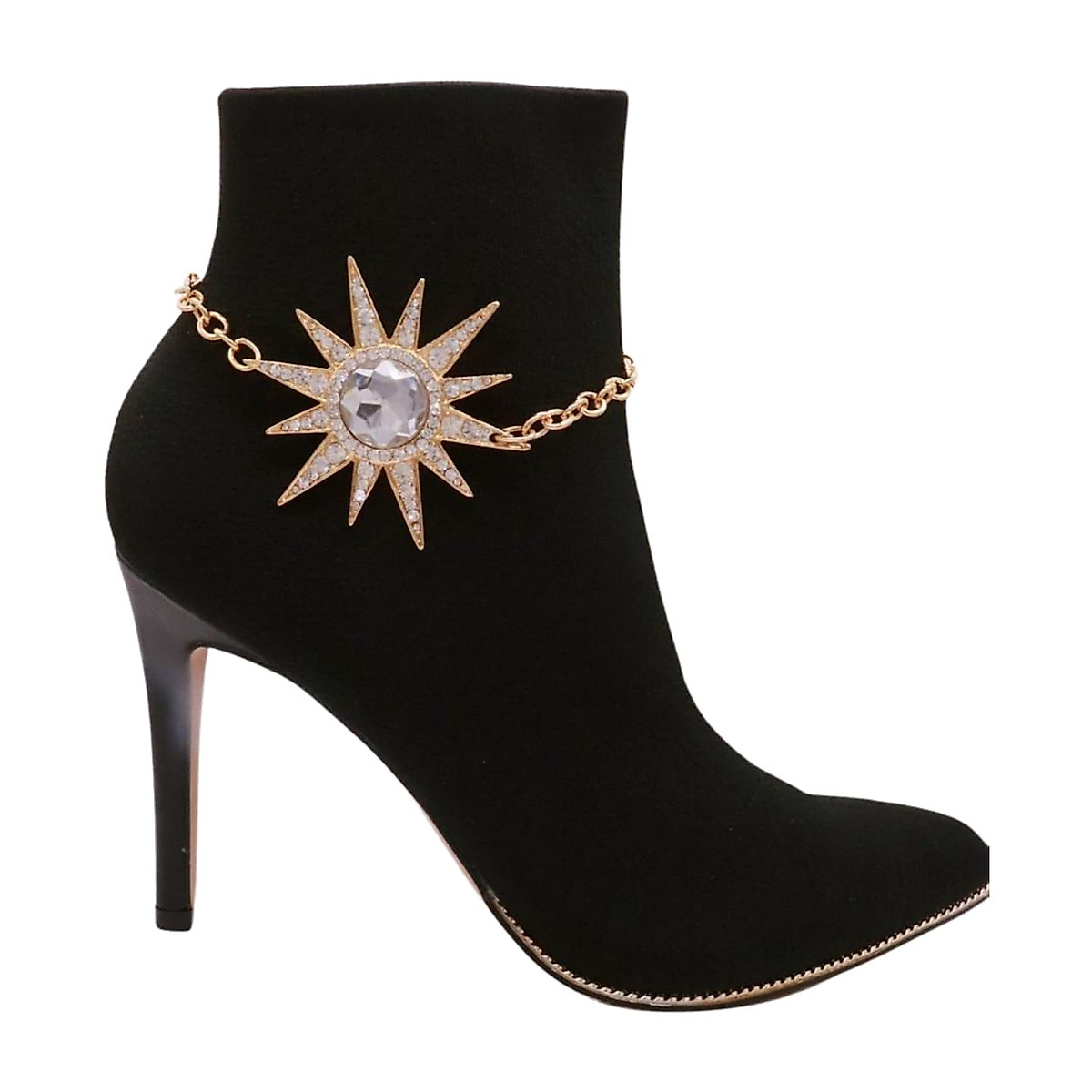 Trendy Fashion Jewelry Women Western Boot Chain Gold Metal Bracelet Anklet Shoe Star Sun Flower Charm Accessory