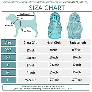 Yagamii Winter Dog Clothes Fleece Flannel Dog Hoodie Warm Dog Coat Jacket for Small Dogs Cats Puppy, Dog Sweater with Hat and Leash Hole Green Pet Clothes Cold Weather Dog Apparel