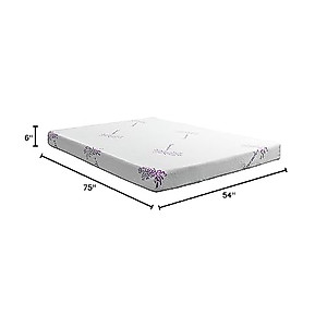 Tulo by Mattress Firm | 6 INCH Memory Foam Lavender Mattress | Pain-REDUCING Pressure Relief | Full Size