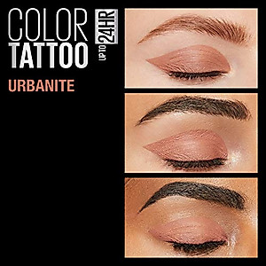 Maybelline New York Color Tattooup to 24Hr Longwear Waterproof Fade Crease Resistant Blendable Cream Eyeshadow Pots Makeup, Urbanite, 0.14 oz