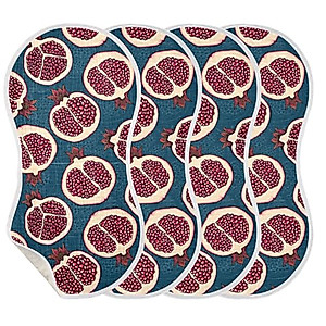 vvfelixl Baby Burp Cloths Pomegranarte Fruit Baby Newborn Cotton Burping Cloths Set Baby Washcloths 4 Pack Blue