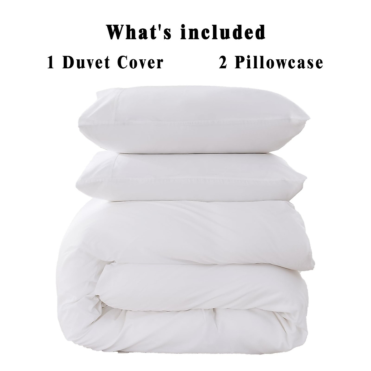 Overket 100% Organic Cotton Duvet Cover Queen Size Luxury 400 Thread Count Duvet Cover Queen Size Sateen Comforter Cover Soft and Breathable Cooling Bedding Set 3 Piece（White;Queen）