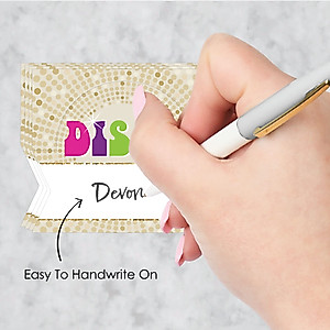 Big Dot of Happiness 70’s Disco - 1970s Disco Fever Party Tent Buffet Card - Table Setting Name Place Cards - Set of 24