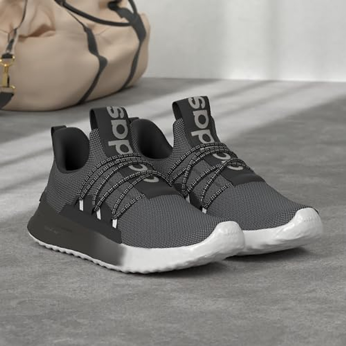 adidas Men's Lite Racer Adapt 5.0 Running Shoe, White/Black/White (Wide), 11