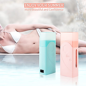 Portable Wax Warmer for Hair Removal, Electric Roll On Wax Heater for Depilatory Wax Melts, Wax Warmer Kit Home Waxing Machine for Women and Men