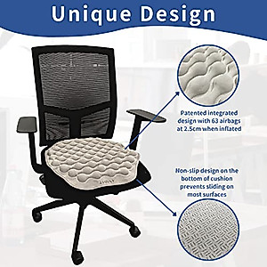 ANMSVI Inflatable Pressure Relief Seat Cushion for Home Office Car and Wheelchair Cushions, Adjustable Firmness for Sciatica Pain Relief, Tailbone Pain Relief, Coccyx, Office Chair Desk Chair Cushion