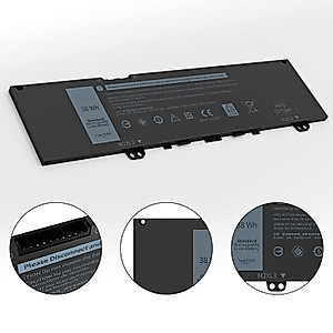 WELLBOB F62G0 Battery for Dell Inspiron 7373 Inspiron 13 7000 Battery 2 in 1 Fit for Inspiron 13 7373 7386 7370 7380 5370 Vostro 13 5370 P83G P87G - [ROJC3 F62G0 39DY5 Battery 38Wh with Warranty]