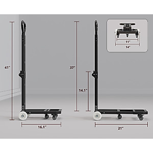 Davcreator Hand Push Truck with Wheels for Moving Furniture Shopping Cart 100LBS Load Capacity