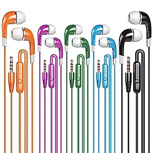 SP SOUNDPRETTY Kids Earbuds with Microphone 30 Pack, Bulk Earphones Headphones with Microphone Stereo Disposable Earbuds for Kids Students Classroom Schools