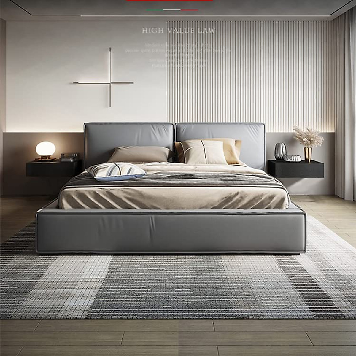 Modern Floating Bedside Table, Bedside Shelf,Night Stands Side Table with Drawer, 19" X 13" X 5.9", Black…