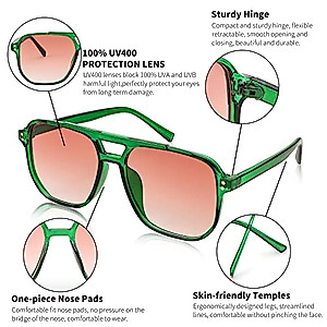 FEISEDY Retro Square Aviator Sunglasses Women Men 70s Vintage Trendy Plastic Frame Sun Glasses B2835