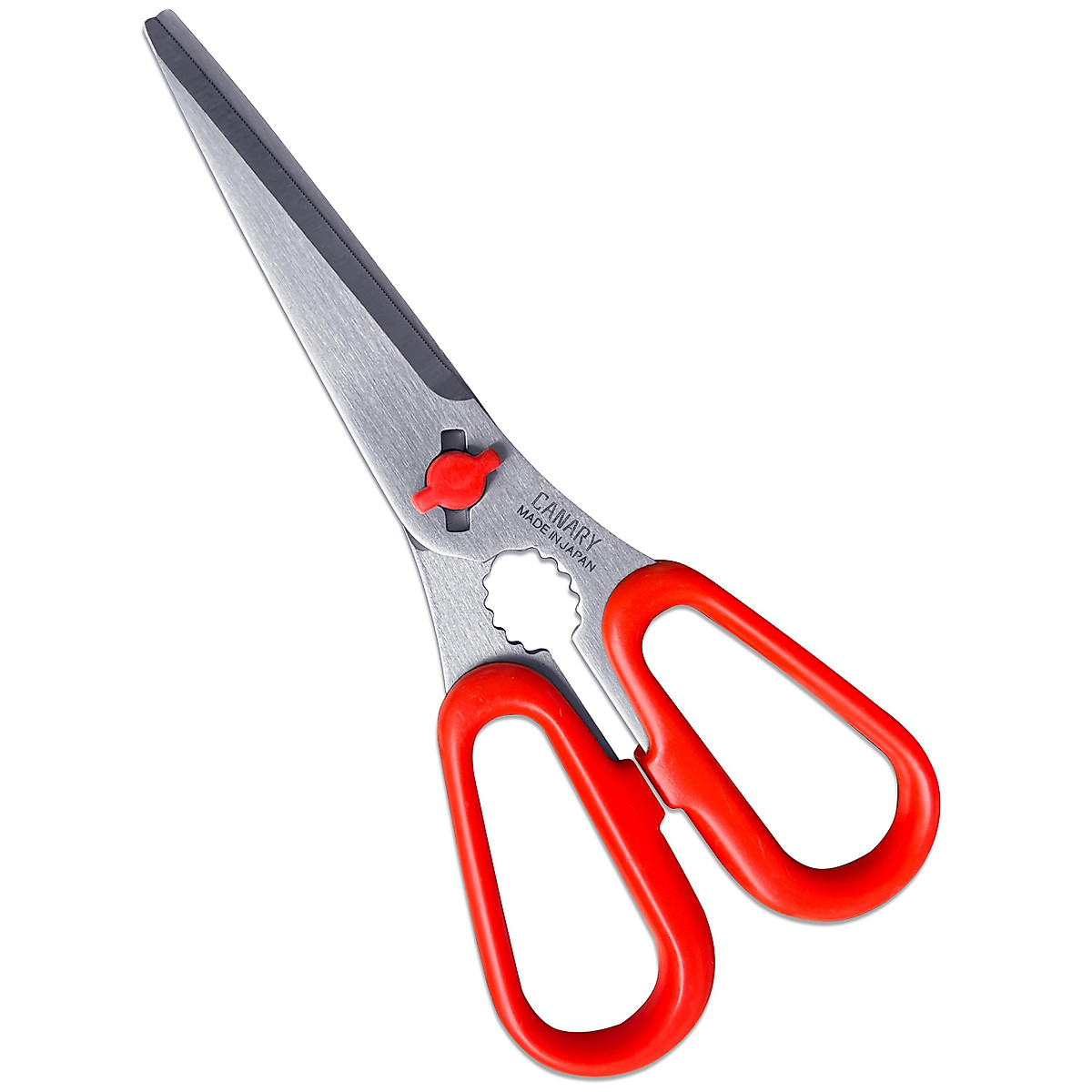 CANARY Japanese Kitchen Scissors Lightweight, Made in JAPAN, Dishwasher Safe Come Apart Blade, Easy Clean Kitchen Shears with Removable Blades, Rust Resistant Japanese Stainless Steel, Red