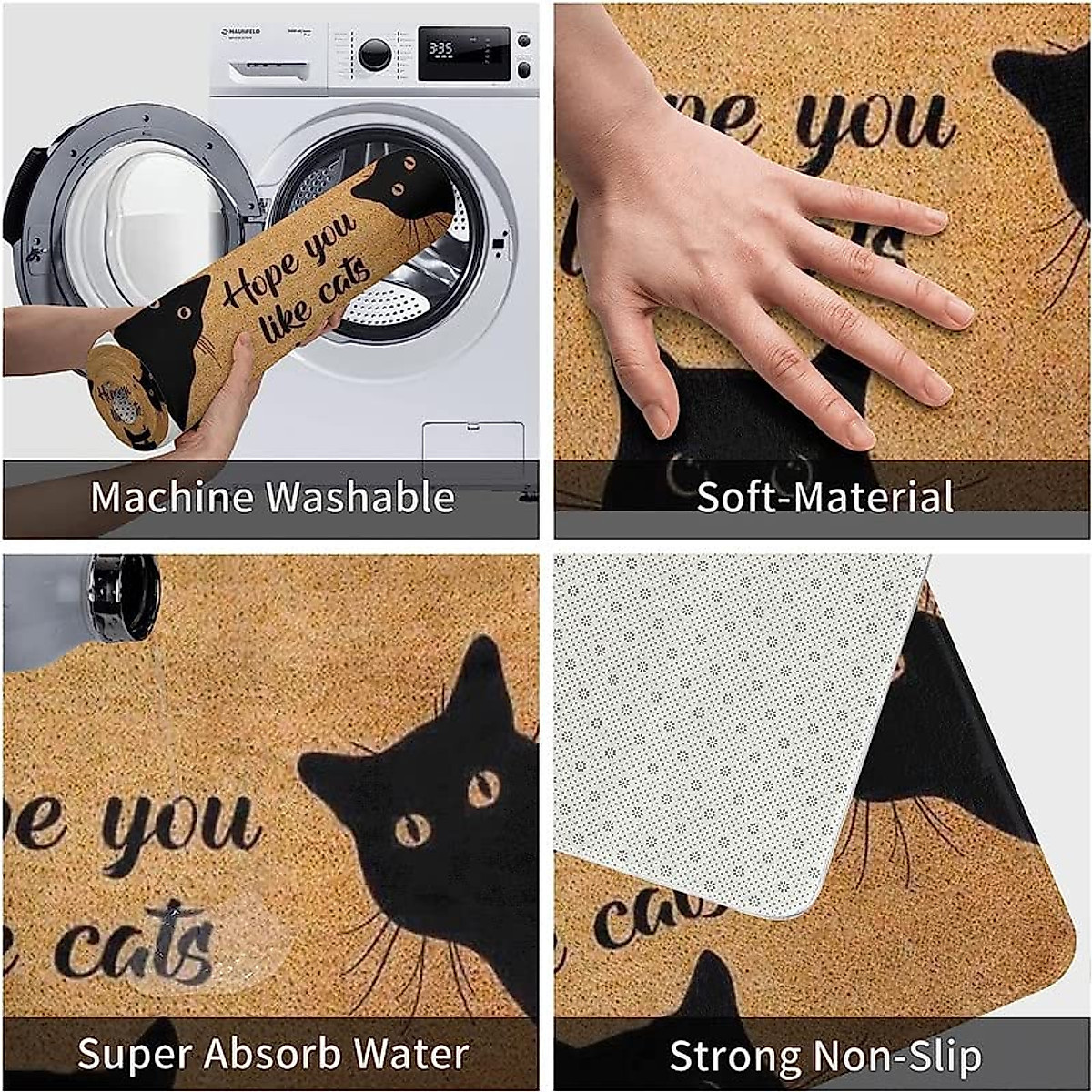 bnil St. Patrick's Day Clover Spring Doormat | Irish Green Four Leaf Clover | 18x30 Inch