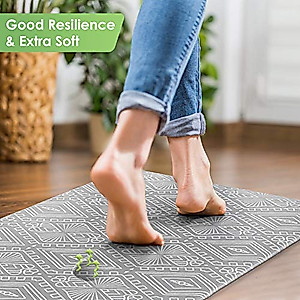 HITIK Kitchen Mats Rug Anti Fatigue(17.32''X47.24 ''),Ergonomic Cushioned Floor Rug Standing Mat Area Thick PVC Waterproof, Non-Slip, Oil Resistant Floor Mats for Kitchen, Office