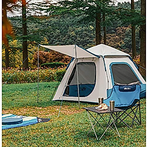 Tents Automatic Camping Pop- Up Tent 3-4Person One Door and Three Windows Tents Double Layer Waterproof Dome Tent Large Family Tent Waterproof Tent (Dark Blue)