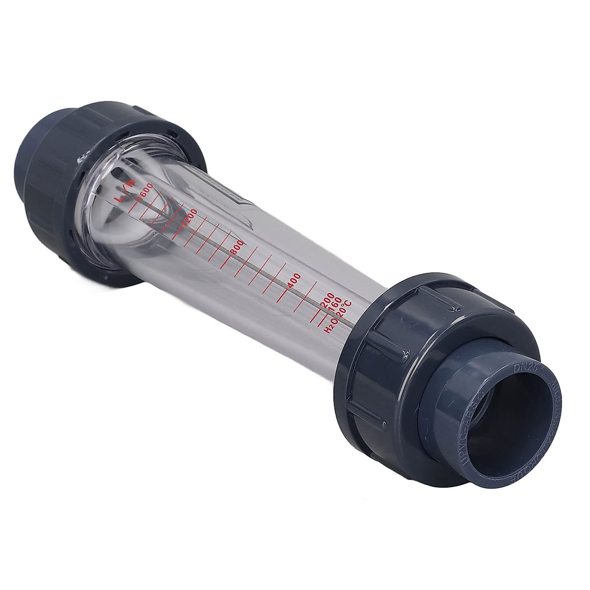 Liquid Flow Meter, Plastic Tube Water Flow Meter 160-1600LPH Liquid Flowmeter Tube Cylindrical Panel Type Flow Meter for Measuring Rate of Liquid Medium