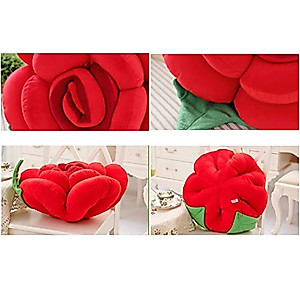 YILANLAN Flower Plush Rose Pillow Cute Decorative Flower Plush Cushion Cartoon Creative Cushion Sofa Pillow Bed Cushion (30 cm, Red)
