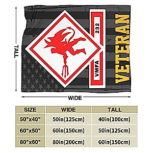 Vmfa-232 Throw Blanket Fleece Blanket Bed Sofas Warm Throw Blanket All Season Warm 80"X60"