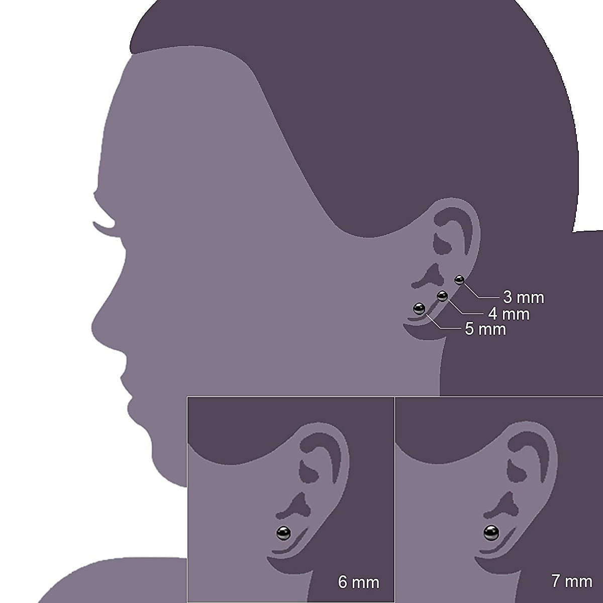 JewelrieShop Faux Pearl Earrings Hypoallergenic Stainless Steel Imitation Stud Pearl Earrings for Women - 5 Pairs (Black)