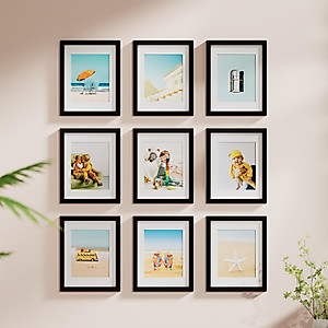 Vittanly 11x14 Picture Frame, Display Pictures 8x10 with Mat or 11x14 without Mat, Photo Frame for Wall or Table Top Display, Black, 1 Pack