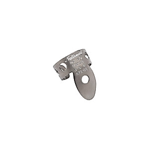 D'Addario National Finger Picks for Acoustic Guitar - Banjo Picks - Steel Guitar Picks - Metal Finger Picks - Fingers Only - Medium - Stainless Steel - 4 Picks