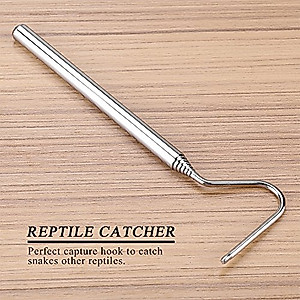 Fdit Snake Reptile Catcher Stainless Steel Extensible Telescoping Capture Hook