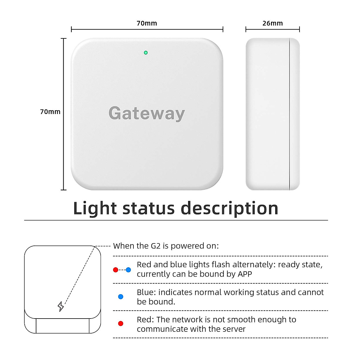 G2 Gateway, Wi-Fi Gateway for Keyless Entry Door Lock, Remote Control Smart Door Lock, G2 WiFi Bridge, TT Lock Gateway, Smart Home Hub Compatible with Alexa by Tiffane…