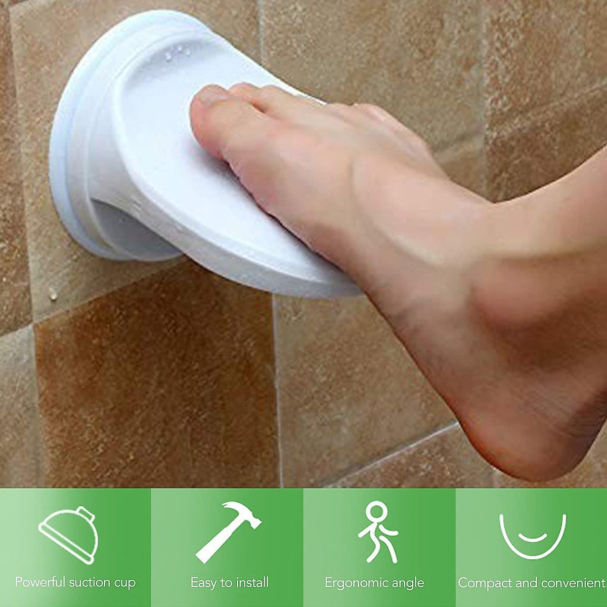 Atenalslbo Shower Pedal,Shower Foot Rest,Shower Foot Rest for Shaving Legs,Shower Step,Foot Rest for Shower to Shave Legs for with Suction Cup for Bathroom Toilet