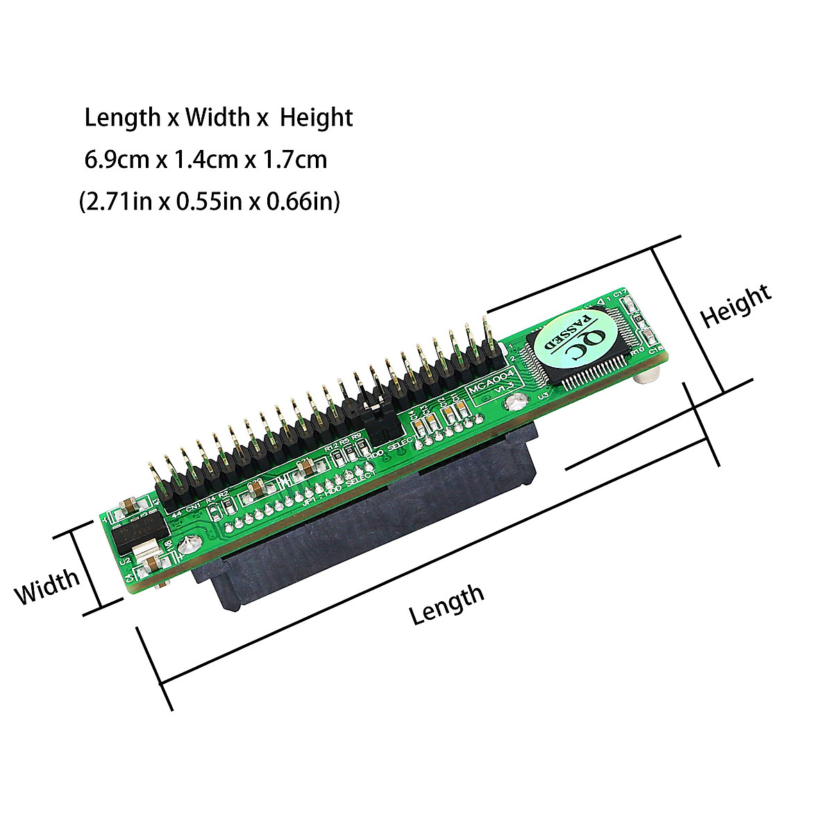 SinLoon SATA Female to 44 pin Male 2.5 inch IDE Adapter for PC and Mac Computer to SATA Hard Drive Interface Adapter(SATA F/2.5 M)