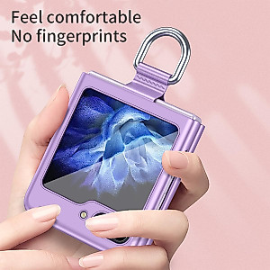 Kowauri for Samsung Galaxy Z Flip 5 5G Case with Ring,Slim Anti-Fall Shockproof Protective Phone Cover Case for Samsung Galaxy Z Flip 5 5G 2023 (Purple)