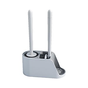 CCACHE Toilet Brush Holder Set, Toilet Bowl Cleaner Brush with a Wall Mount Bracket, Efficient Cleaning Toilet Scrubber, Toilet Scrubber Set, Effortless Storage Toilet Brush Set for Bathtub