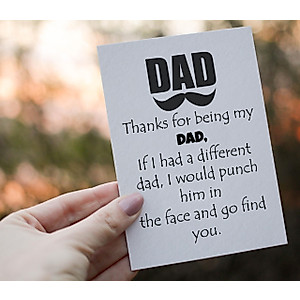 Thanks for being my DAD card - Fathers Day Card from Son, Daughter, Kids, Birthday Card - Size 5x7 inch Folded Card include Envelope, Sticker - Blank Inside - Funny, Unique & Romantic Card