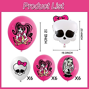 Monster Birthday Party Supplies 84PCS High Dolls Theme Party Decorations including Stickers Banner Cake Topper Balloons Cupcake Toppers